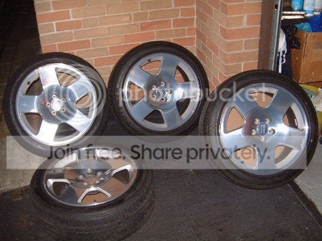 Audi TT Fat 5 (factory forged) 5x100 rims w/Bridgestone RE040s FS ...
