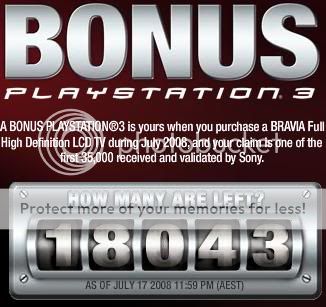 SCE Australia 35,000 PS3 Giveaway: Live countdown