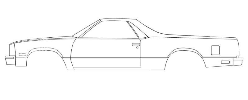 El Camino Drawing Sketch Coloring Page