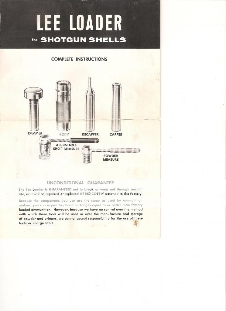 Lee Loader instructions.