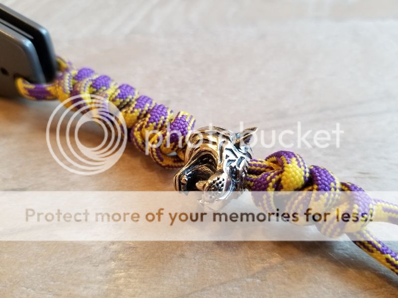 LSU themed knife lanyard | Outdoor Board